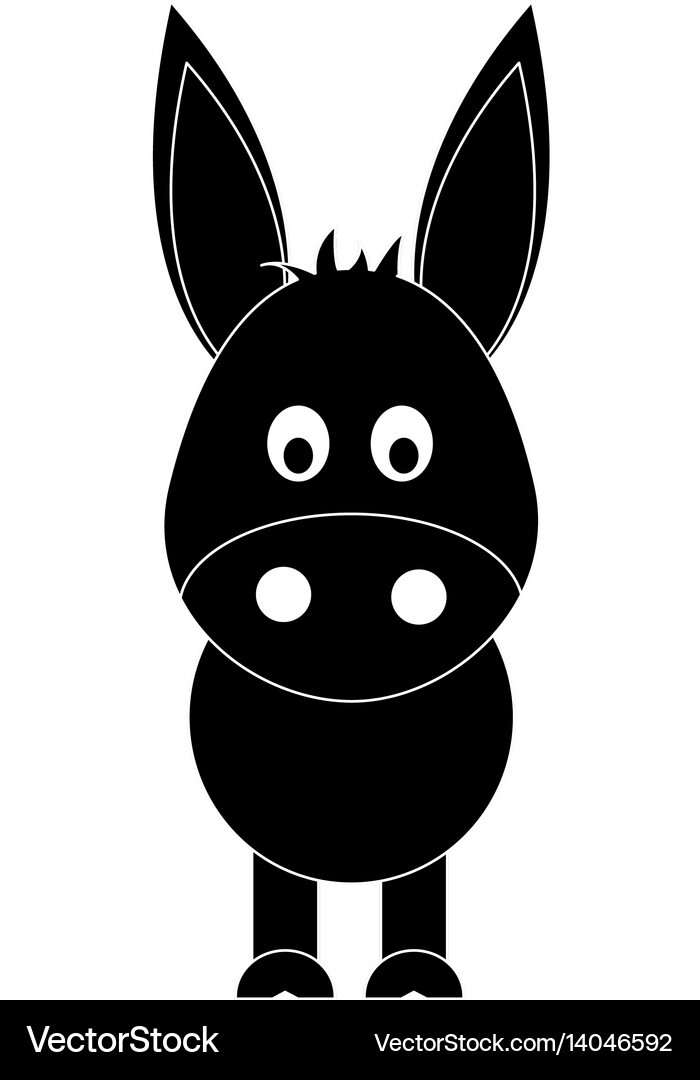 Donkey cute animal cartoon icon image Royalty Free Vector