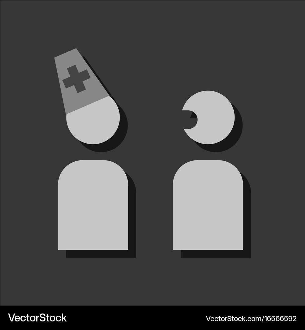 Flat icon design collection doctor and patient Vector Image