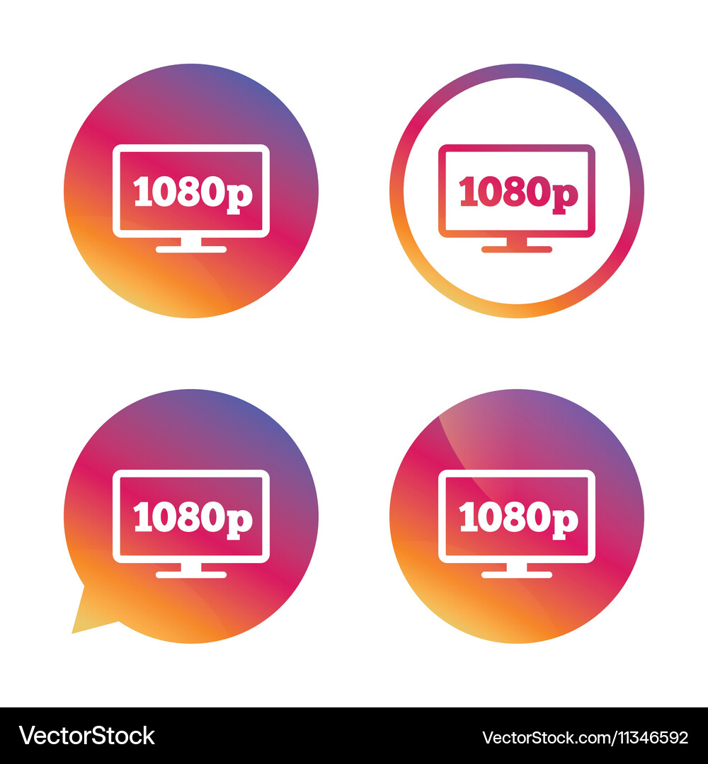 Full hd widescreen tv 1080p symbol Royalty Free Vector Image