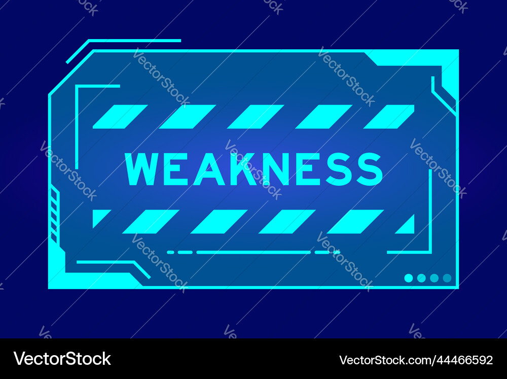 Futuristic hud banner that have word weakness Vector Image