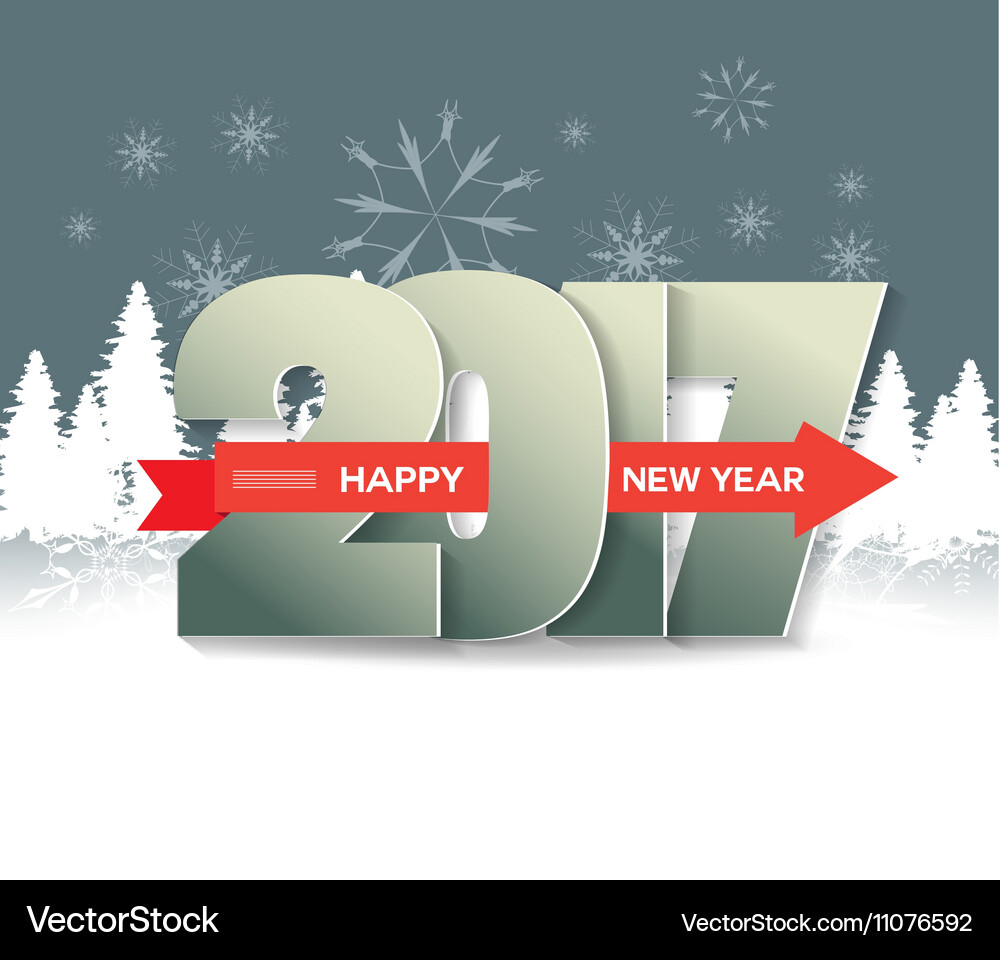 Happy new year 2017 greeting card Royalty Free Vector Image