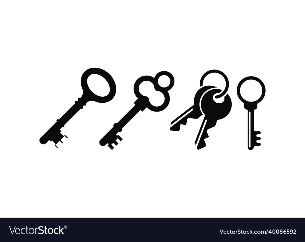 Keys icon set design template isolated Royalty Free Vector