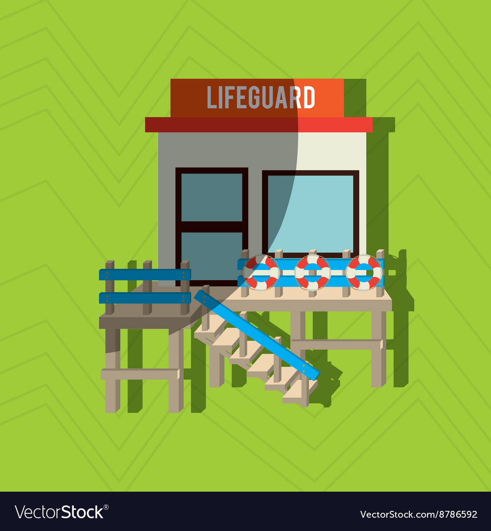 Lifeguard tower design Royalty Free Vector Image