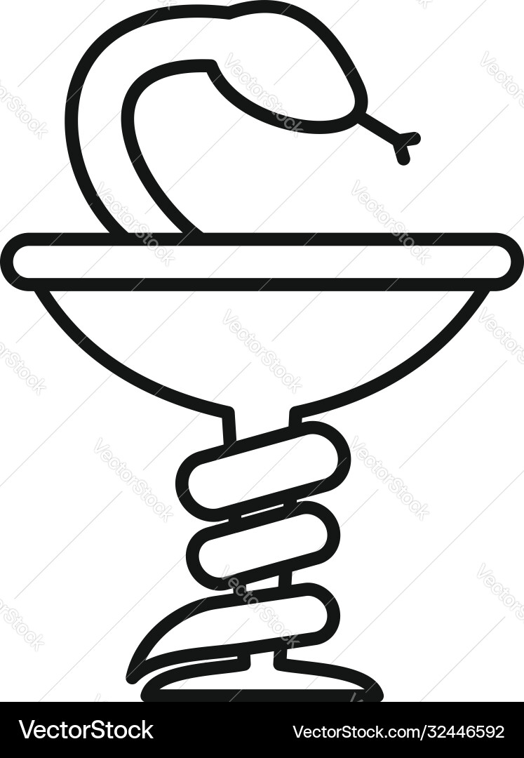 Medical snake cup icon outline style Royalty Free Vector
