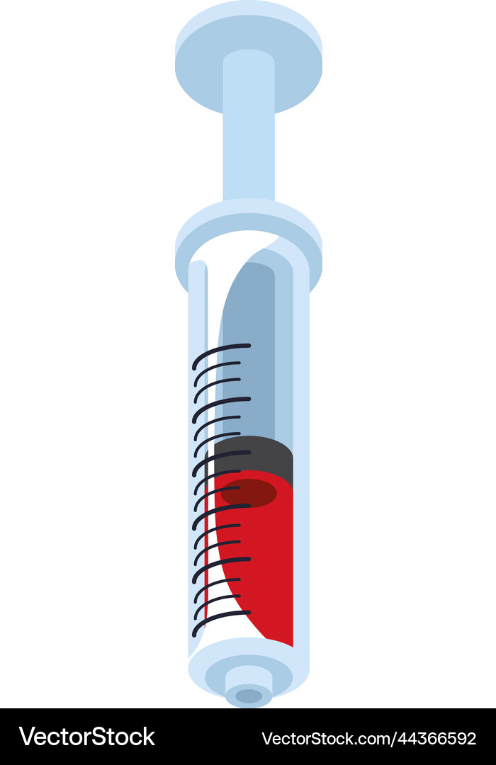 Medical syringe with blood Royalty Free Vector Image