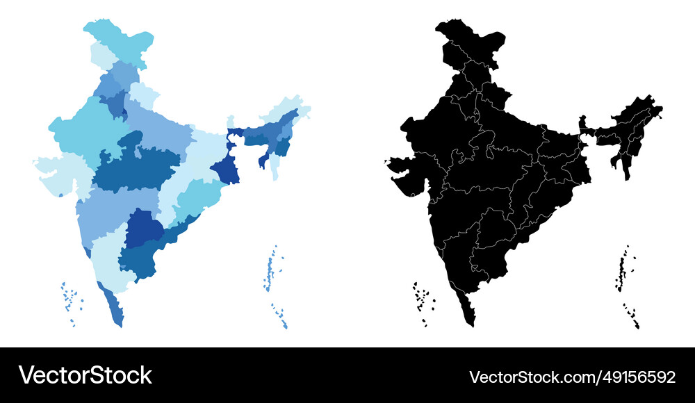 Silhouette of an india map Royalty Free Vector Image