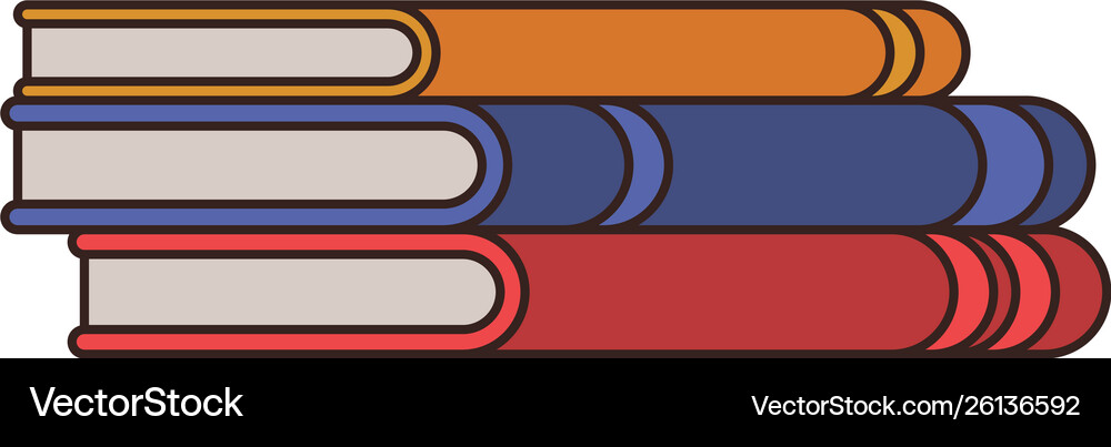 Stack books on white background Royalty Free Vector Image
