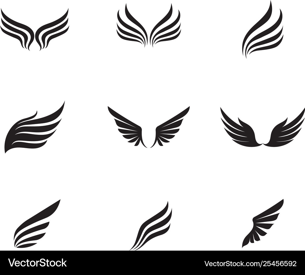Wing logo and symbol business template Royalty Free Vector