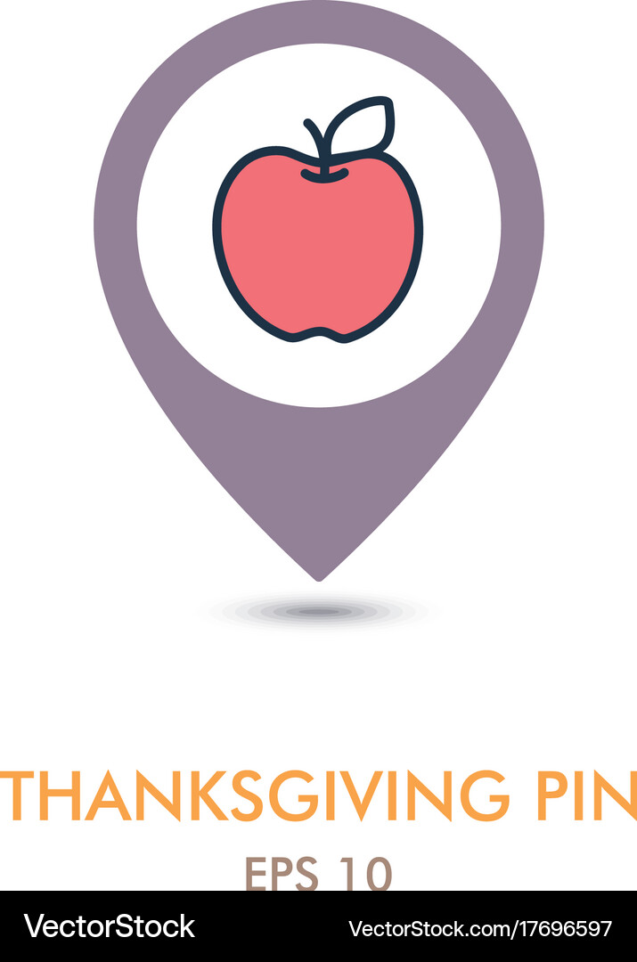 Apple mapping pin icon harvest thanksgiving Vector Image