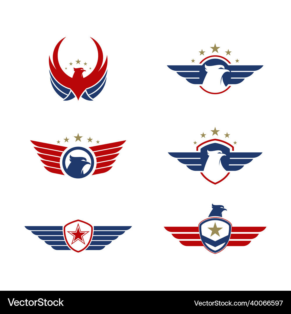 Army falcon wing badge icon Royalty Free Vector Image