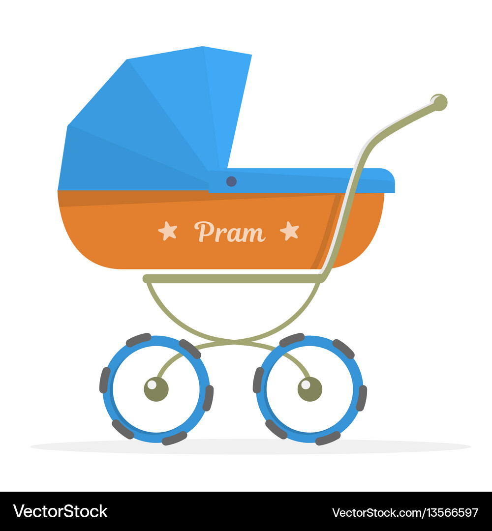 Baby stroller isolated on white background Vector Image