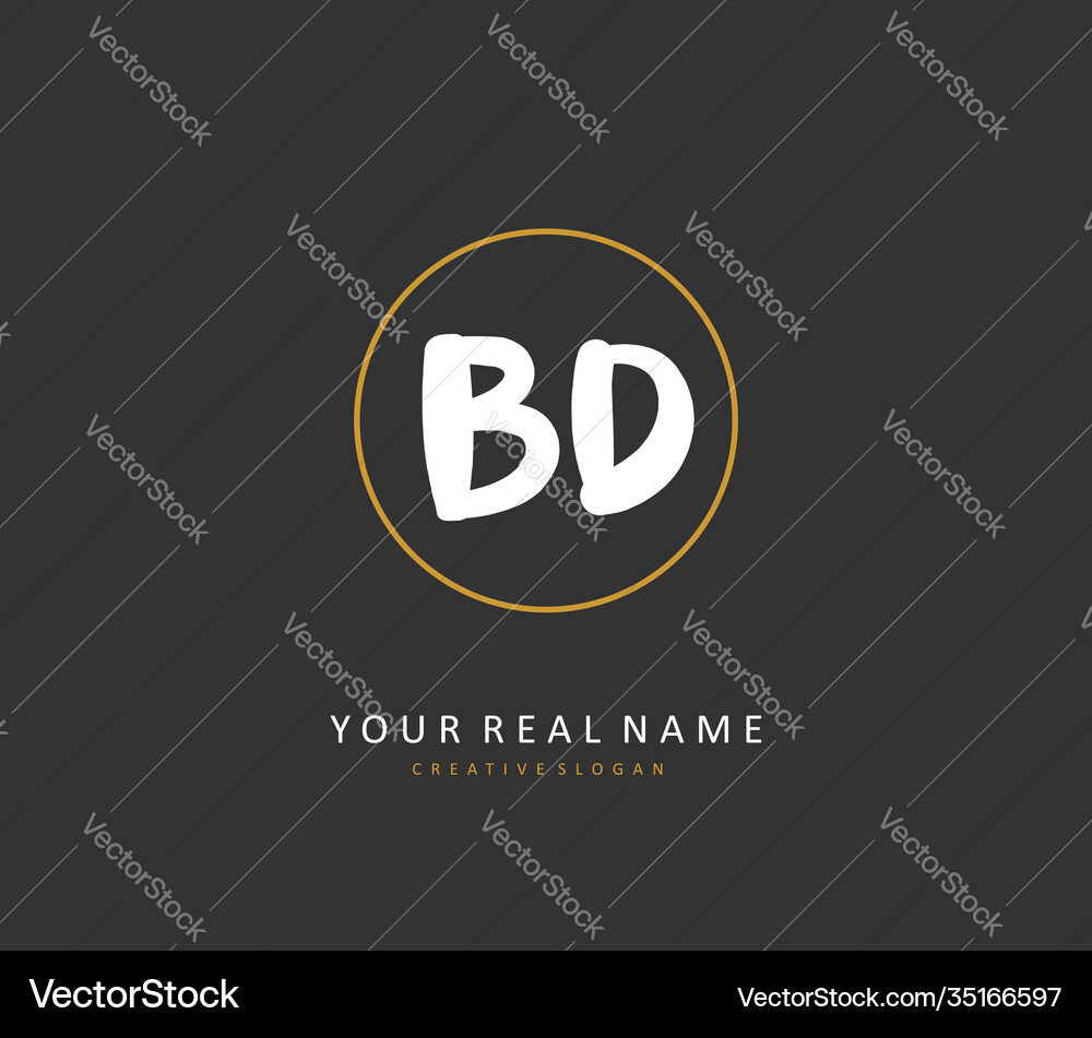 Bd initial letter handwriting and signature logo Vector Image