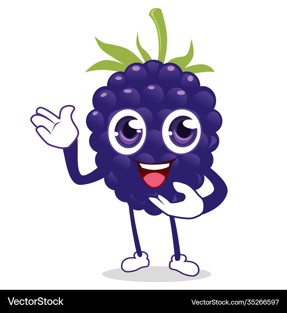 Blueberry fruit mascot cartoon Royalty Free Vector Image