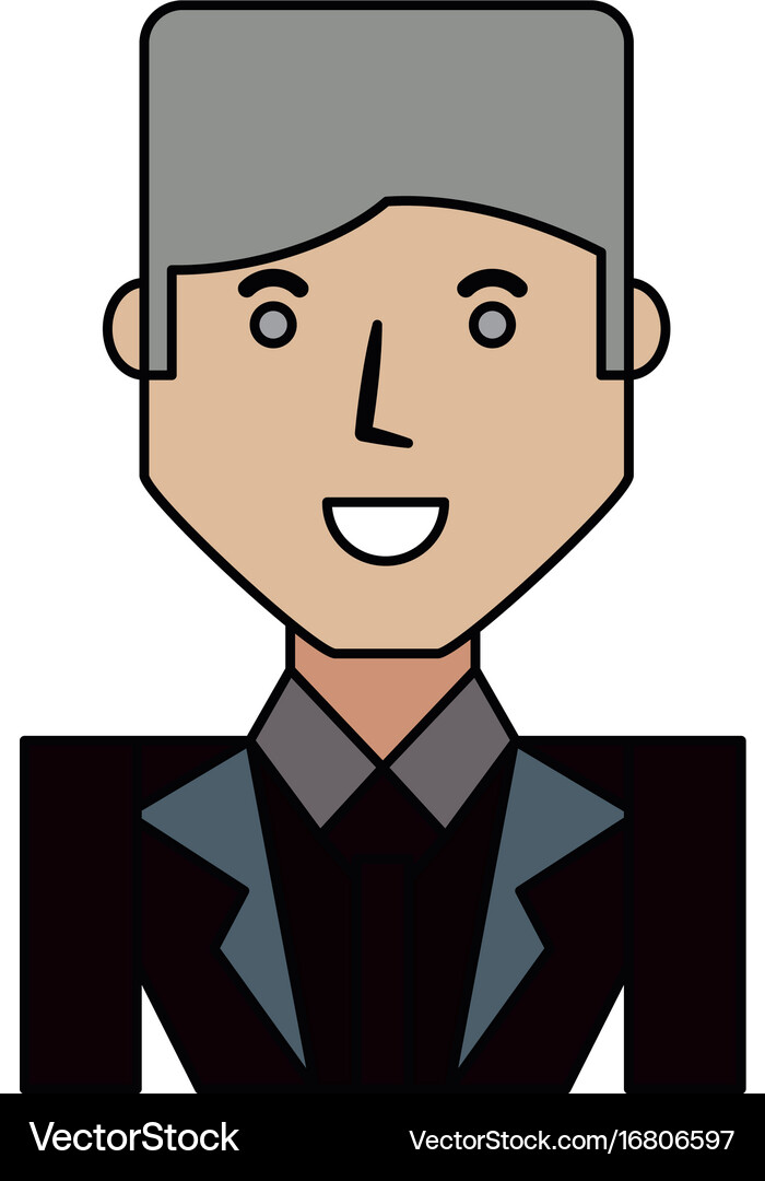 Businessman profile cartoon Royalty Free Vector Image