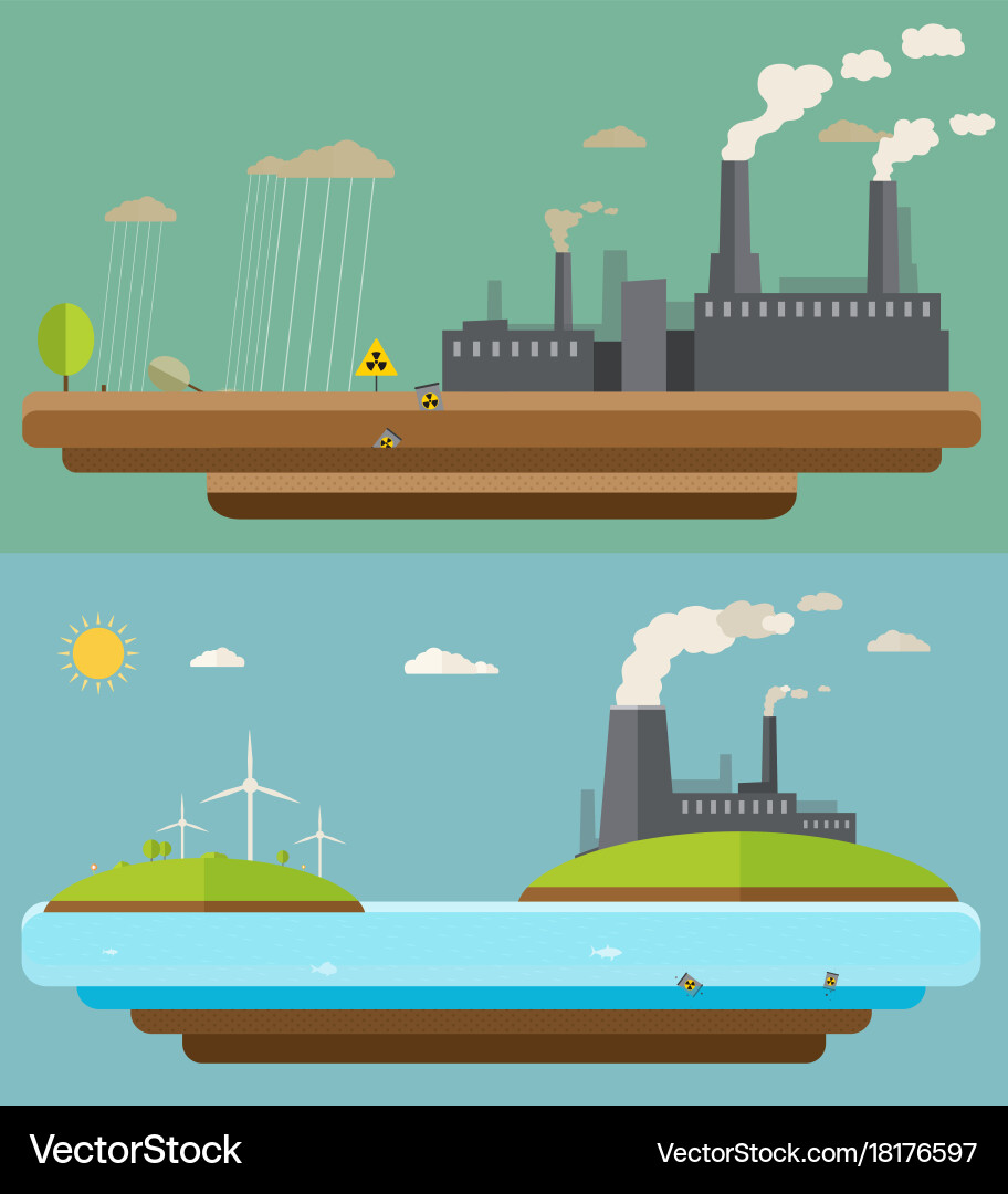 Ecology concept green energy and environment Vector Image