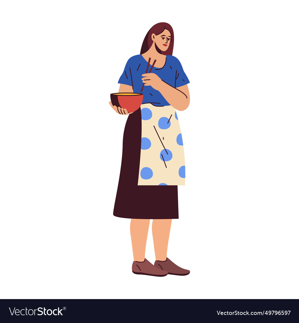 Housewife Cooking Woman Royalty Free Vector Image