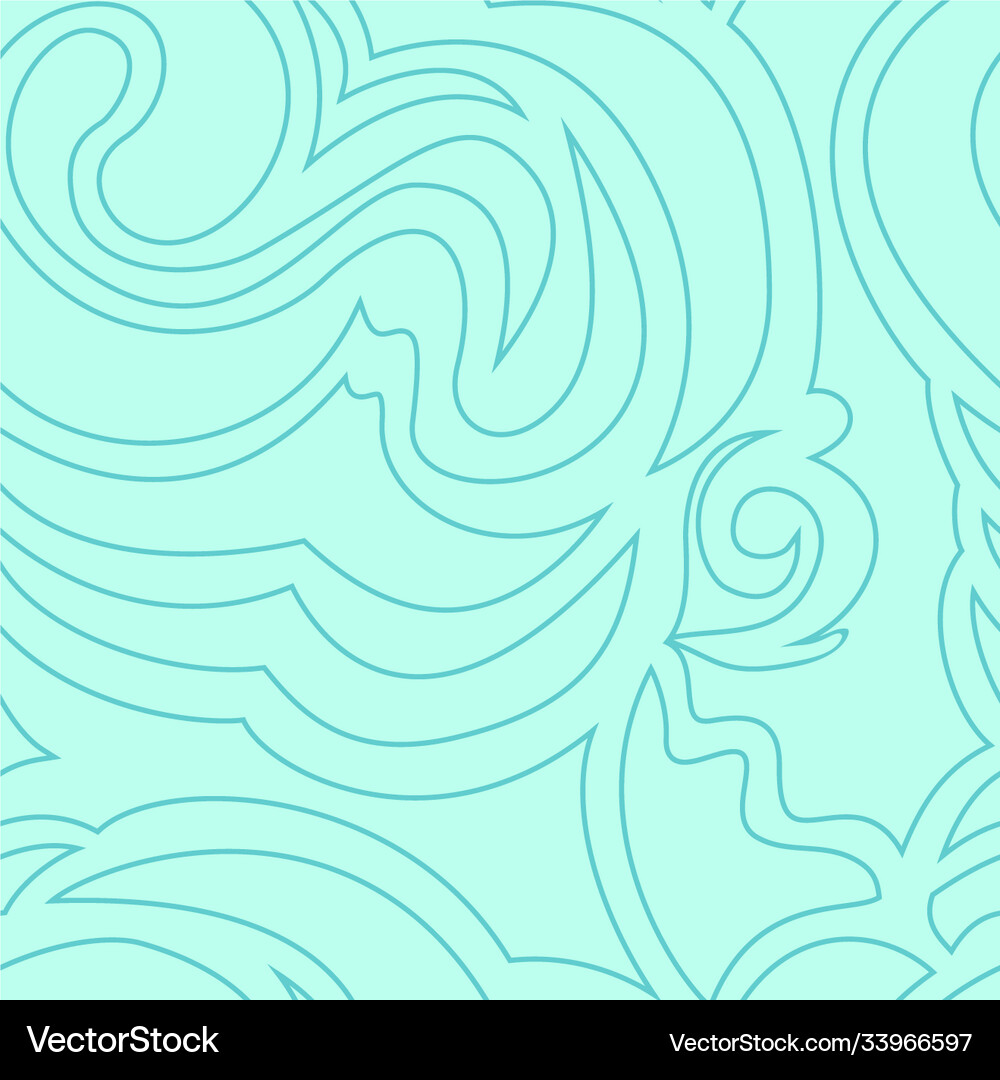 Seamless turquoise texture spirals and curls Vector Image