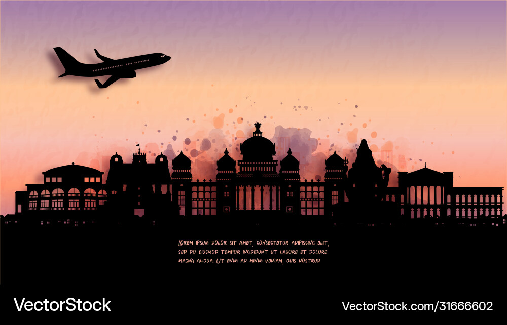 Bangalore india landmark Royalty Free Vector Image