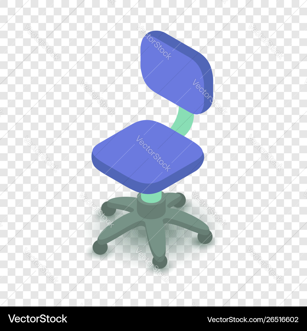 Blue chair icon isometric 3d style Royalty Free Vector Image