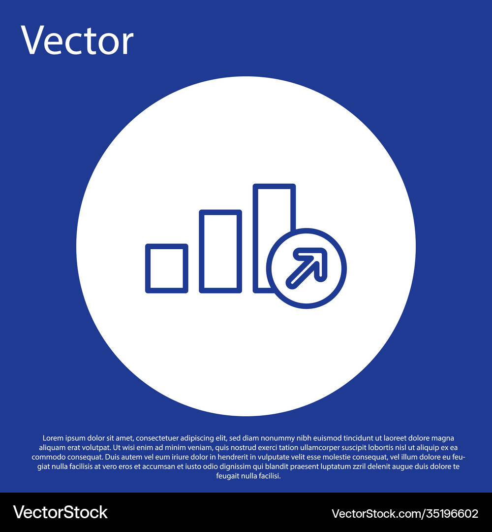 Blue line financial growth icon isolated on Vector Image