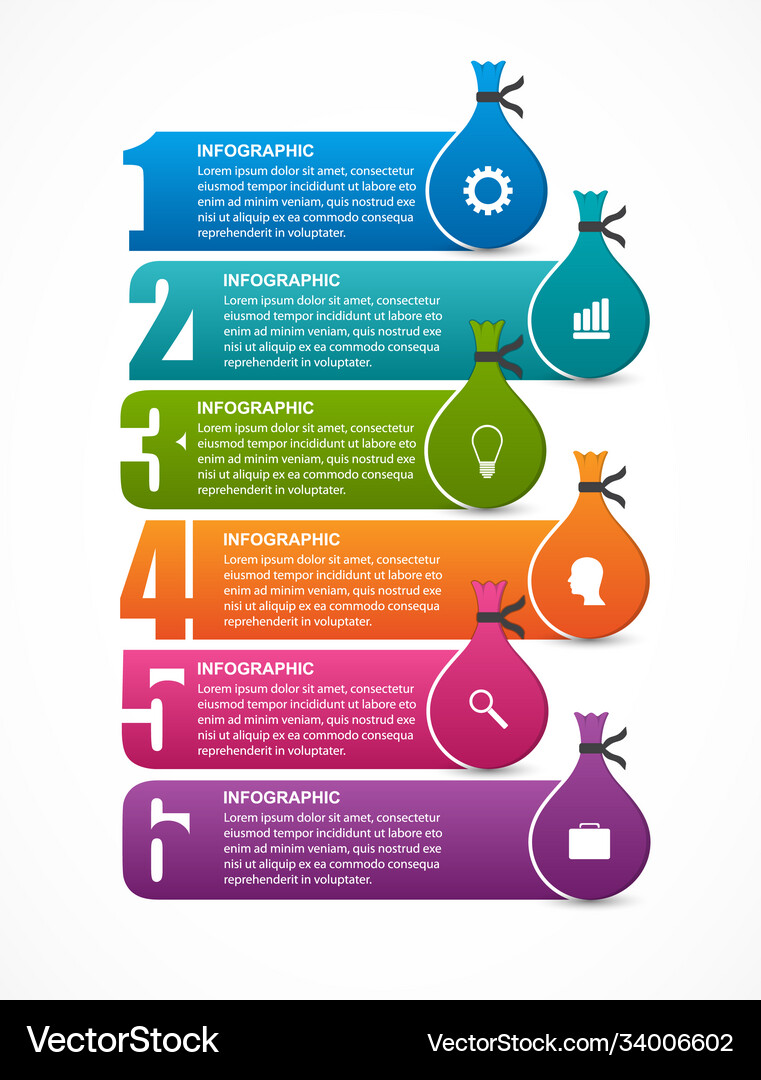 Business infographics template in form bag Vector Image