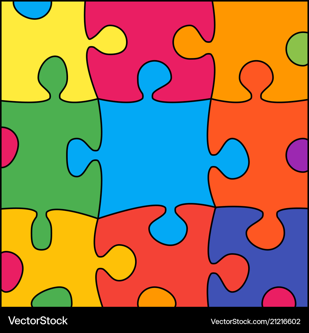 Colorful background puzzle jigsaw banner Vector Image