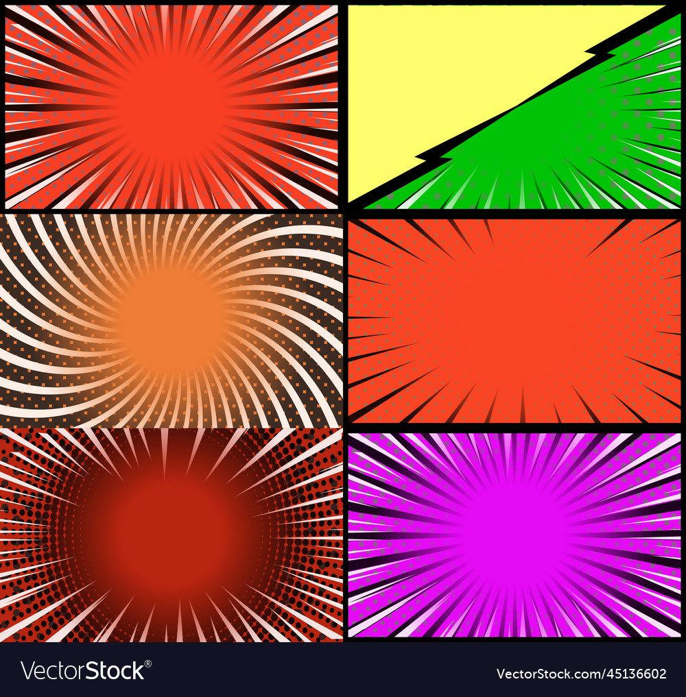 Comic book colorful frames background Royalty Free Vector