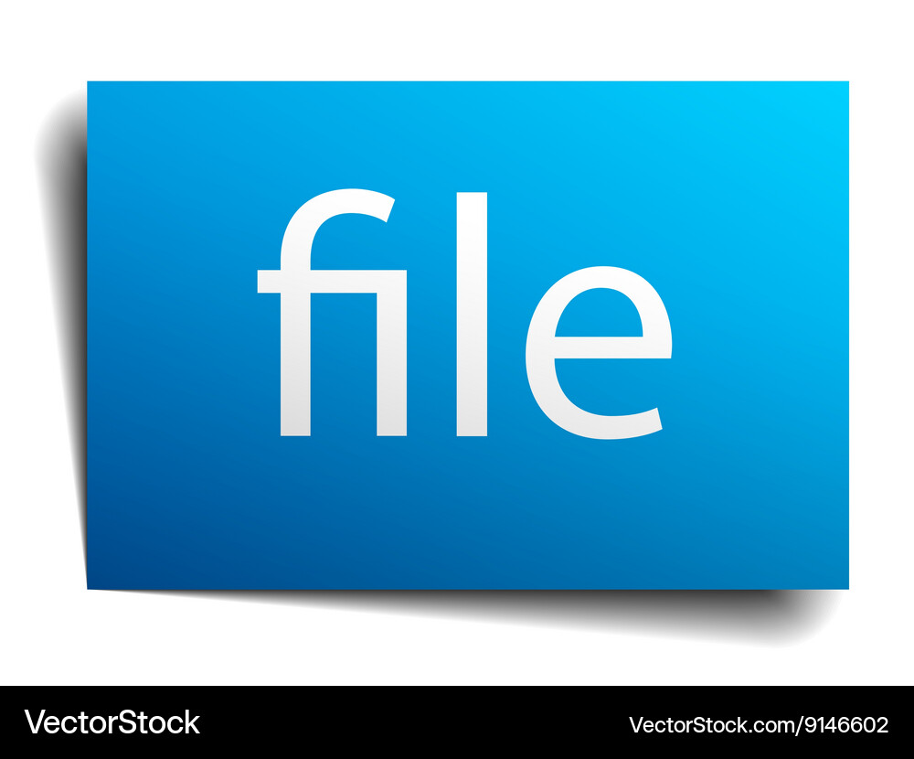 File blue paper sign on white background Vector Image