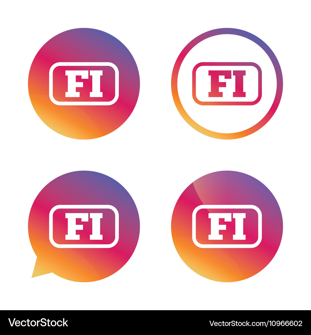 Finnish language sign icon fi translation Vector Image