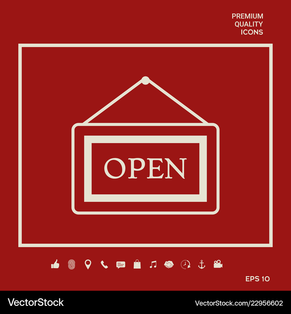 Information plate with open sign board hanging Vector Image