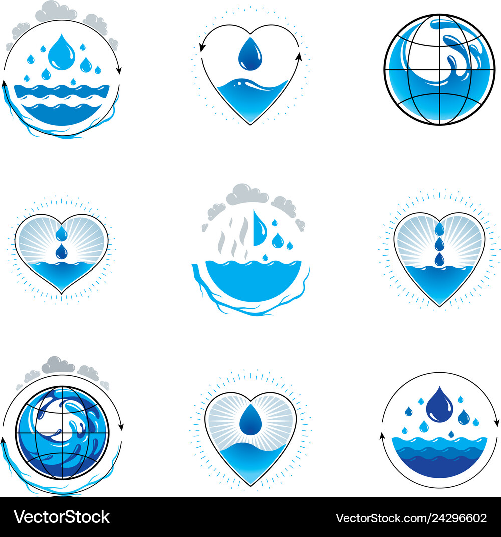 Sea wave splash logotype world water day theme Vector Image