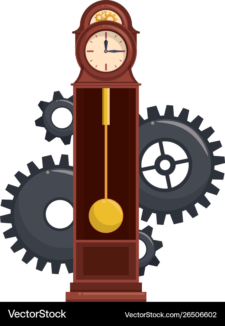 Time clock watch alarm cartoon Royalty Free Vector Image