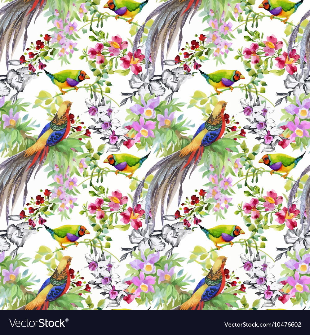 Watercolor hand drawn seamless pattern Royalty Free Vector