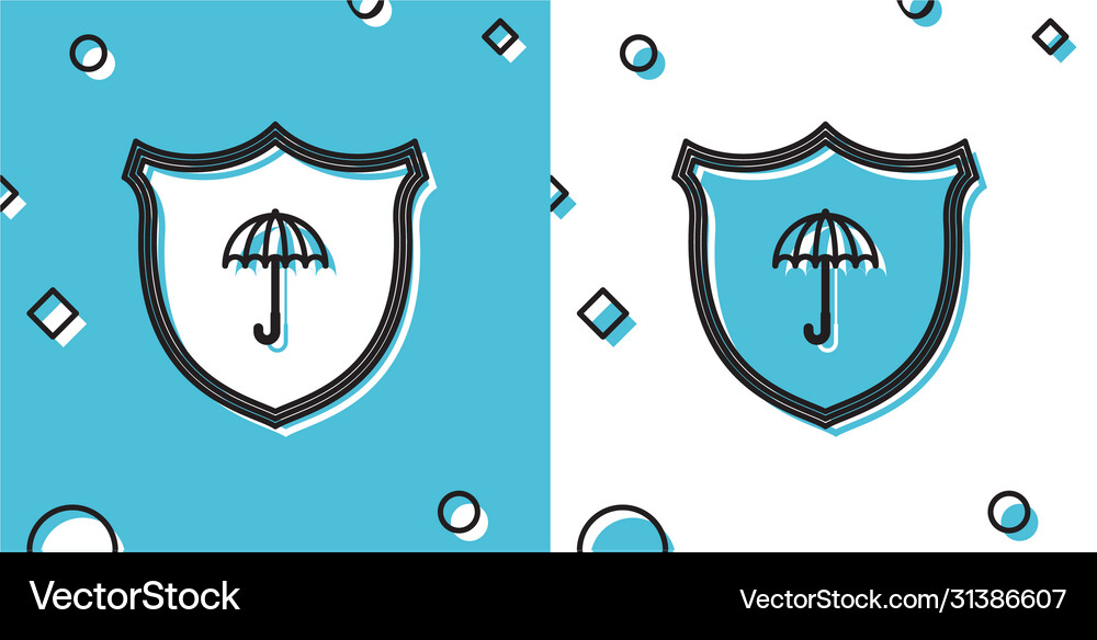 Black waterproof icon isolated on blue and white Vector Image