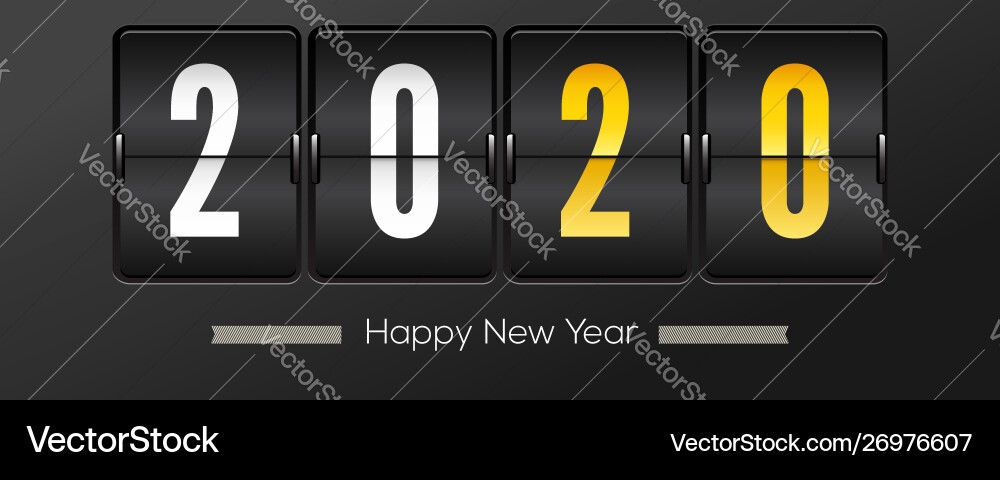 Countdown to new year 2020 retro flip clock Vector Image