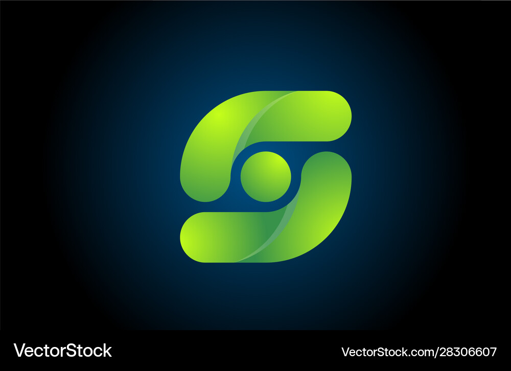 Green gradient logo s alphabet letter design icon Vector Image