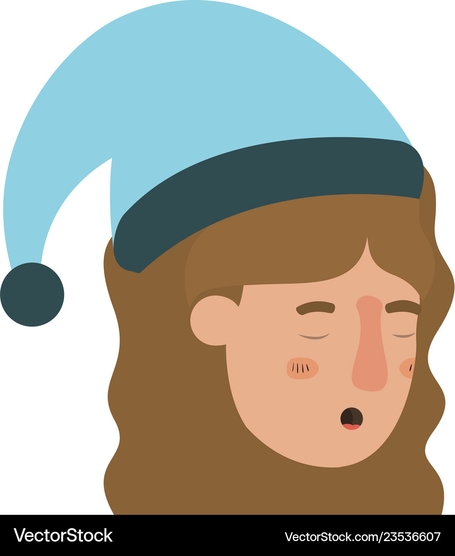 Head woman sleeping avatar character Royalty Free Vector