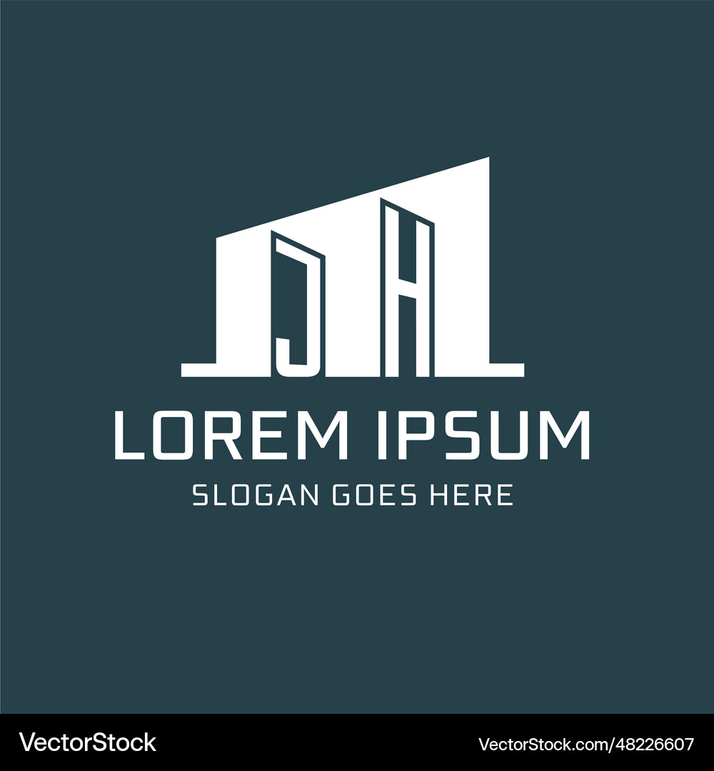 Initial jh logo for real estate with simple Vector Image