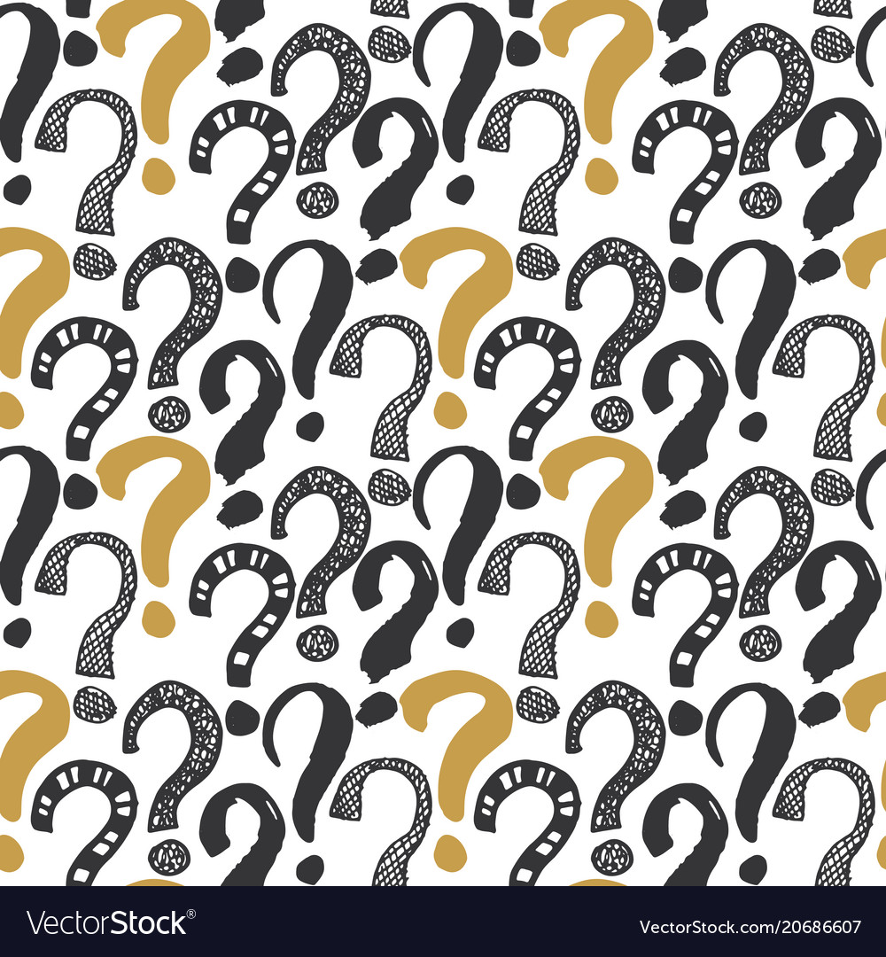 Questions marks seamless pattern hand drawn Vector Image