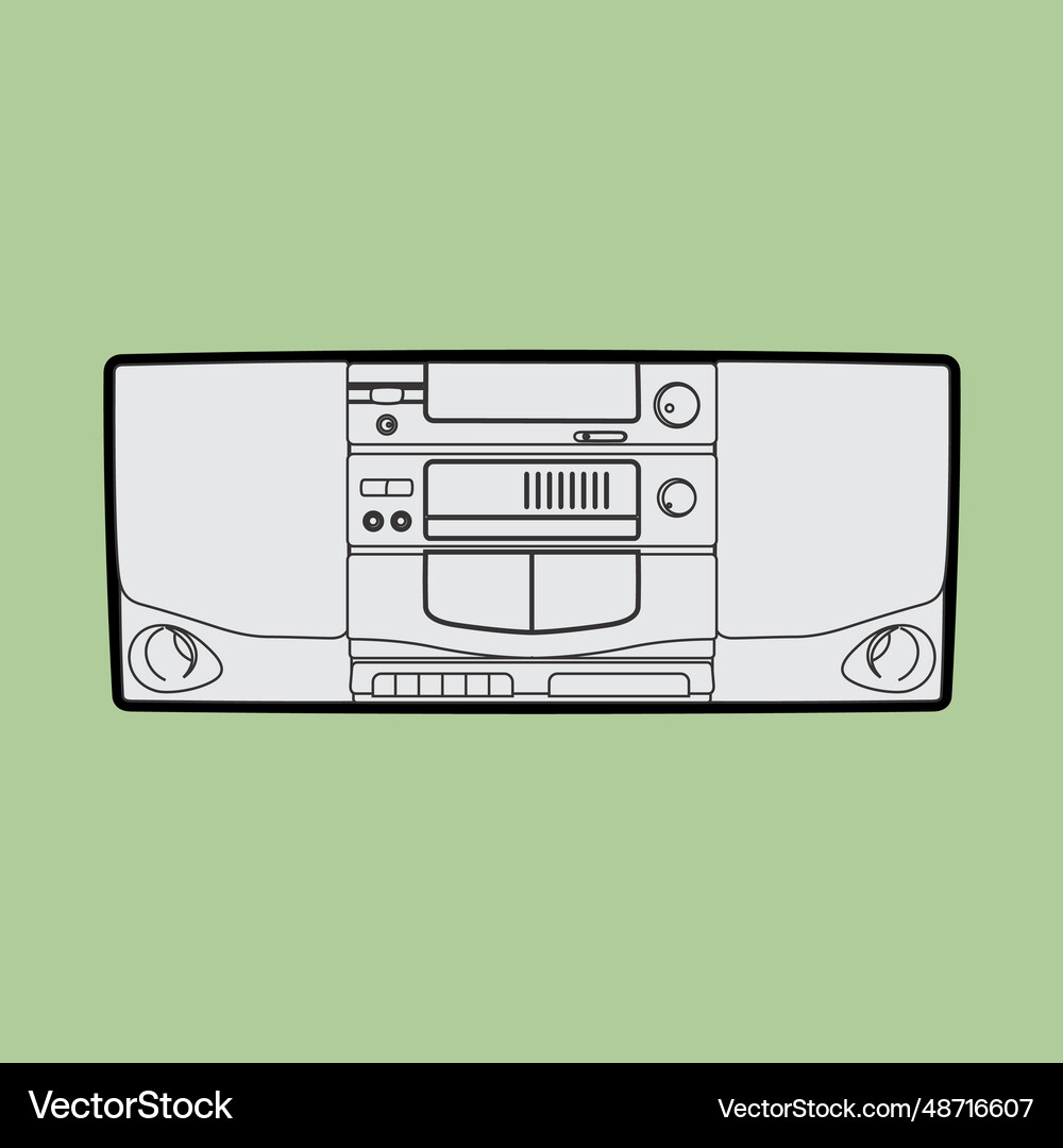 Radio tape line art Royalty Free Vector Image - VectorStock