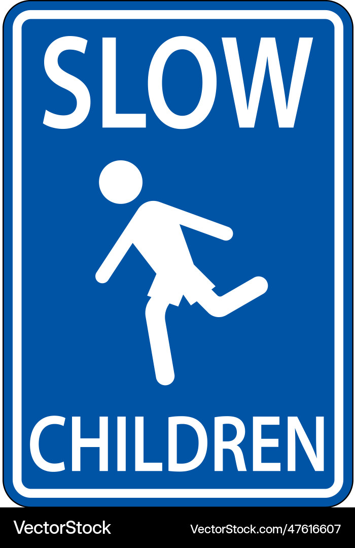 Slow children sign on white background Royalty Free Vector