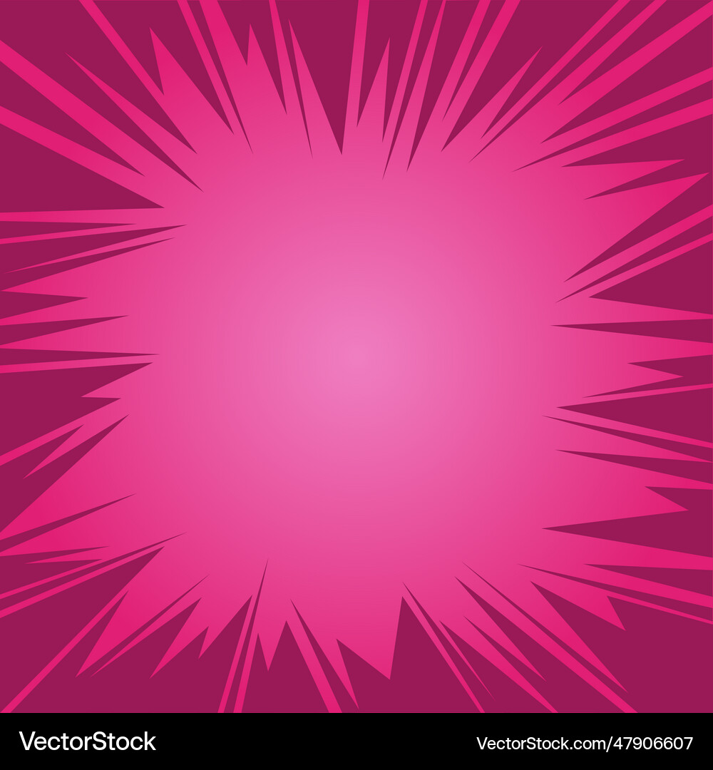 Speed line background comic book pink radial Vector Image