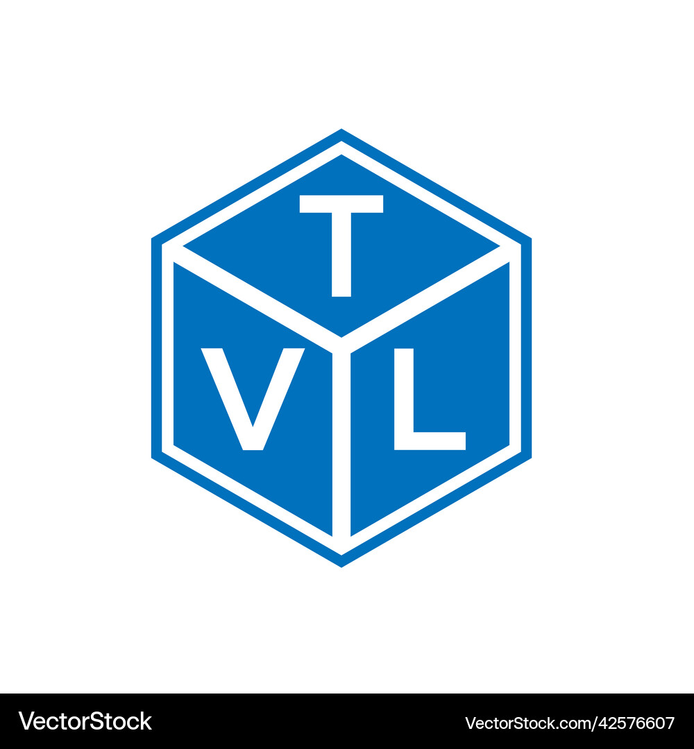 Tvl letter logo design on black background Vector Image