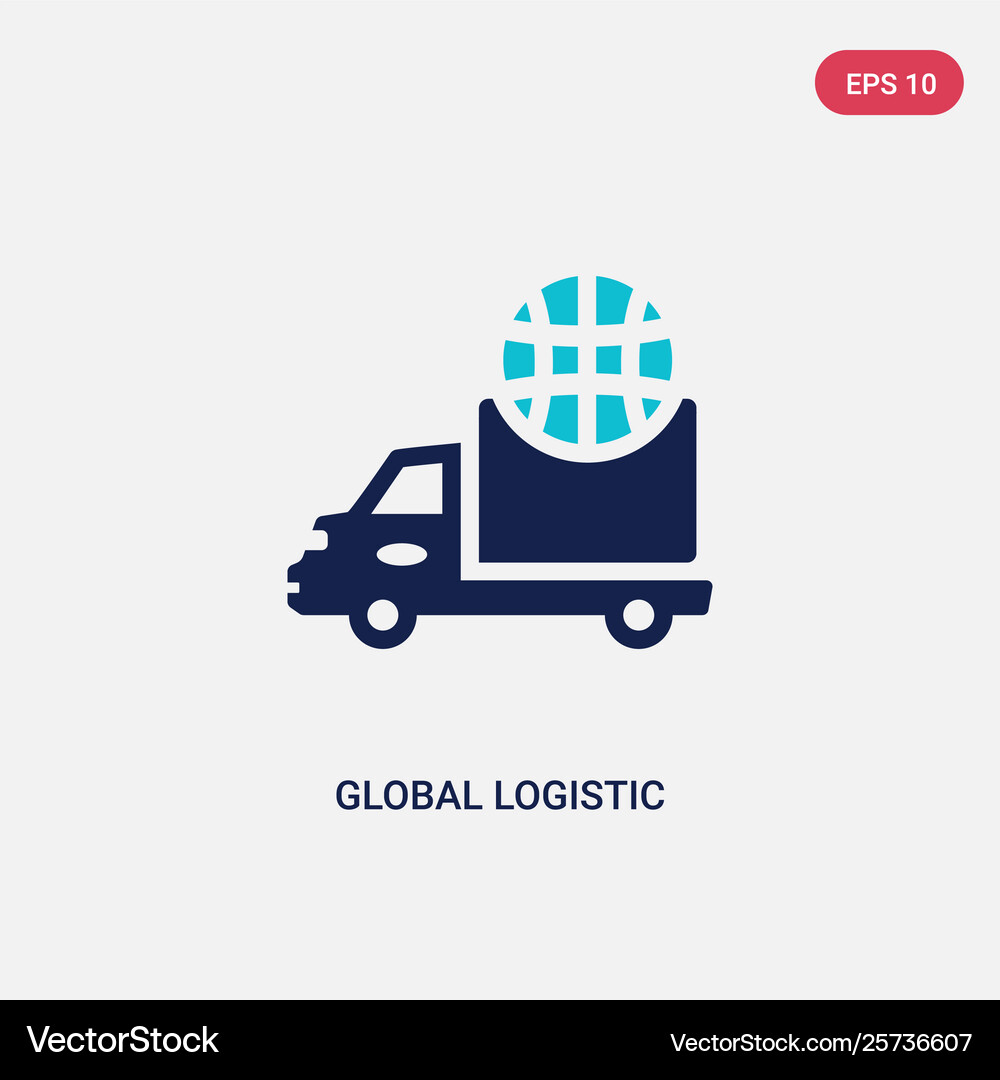 Two color global logistic icon from delivery Vector Image