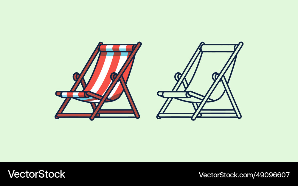 Vacation beach chair icons Royalty Free Vector Image