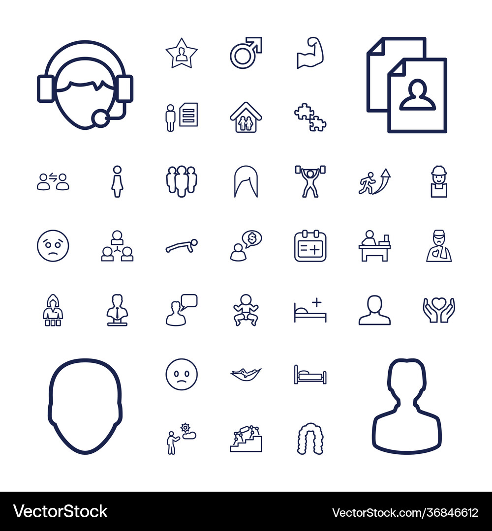 37 person icons Royalty Free Vector Image - VectorStock