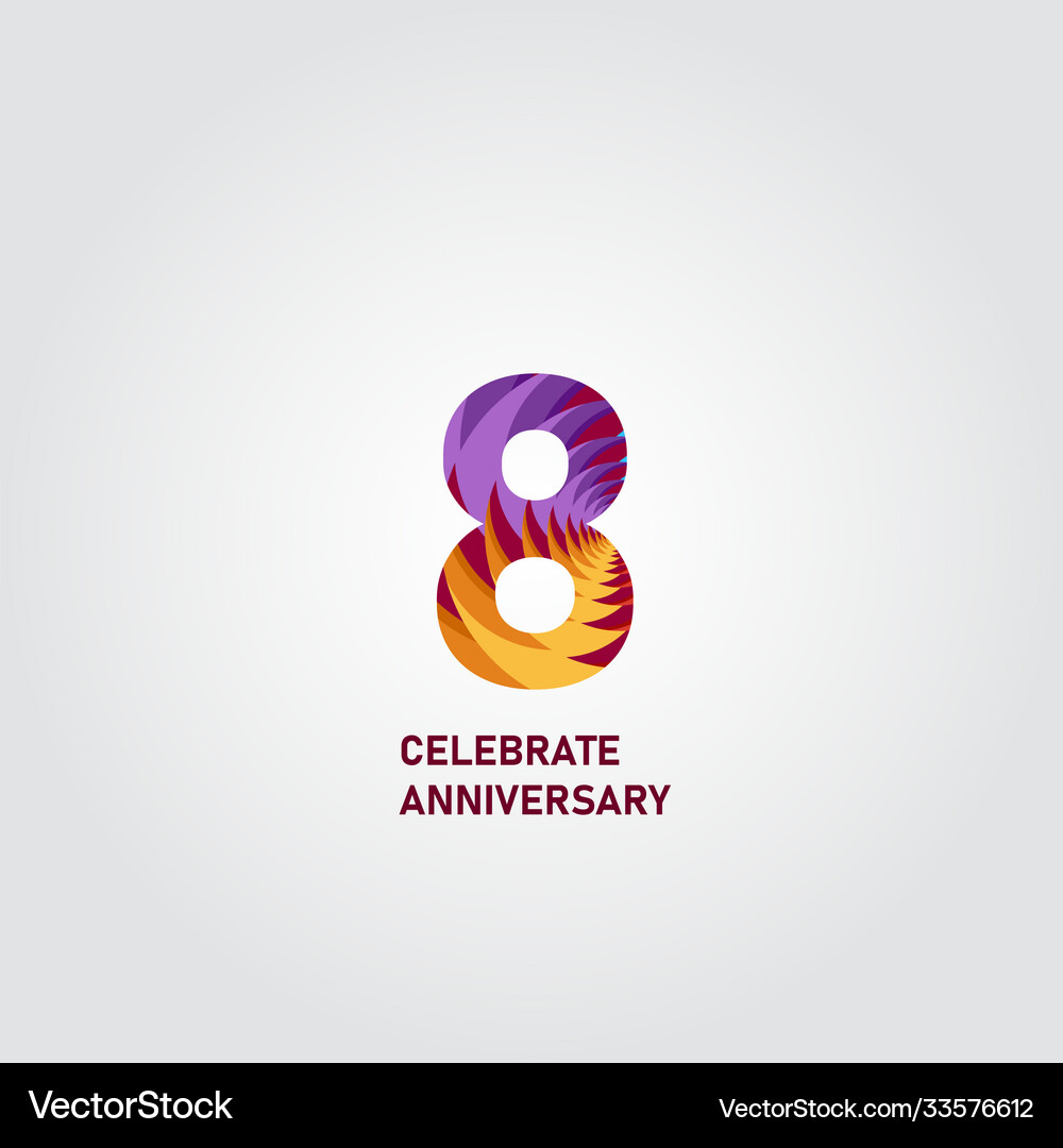 8 year anniversary elegant rainbow template design