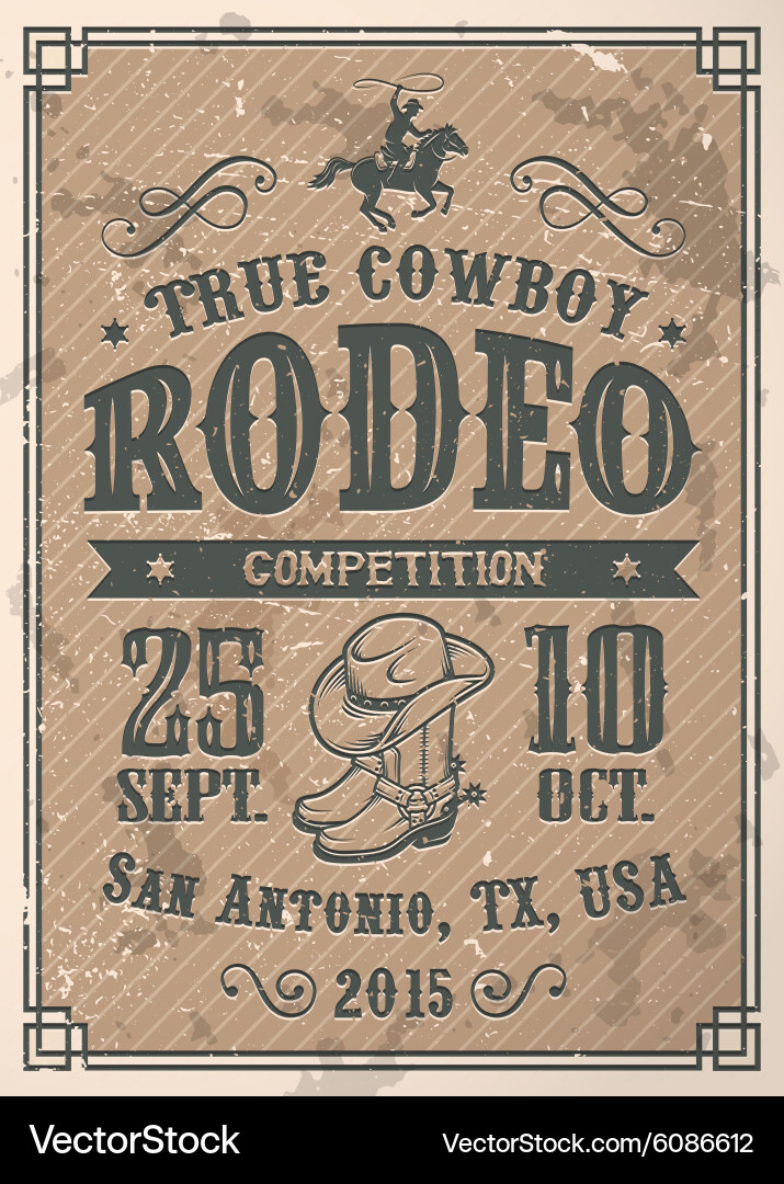 American cowboy rodeo poster Royalty Free Vector Image