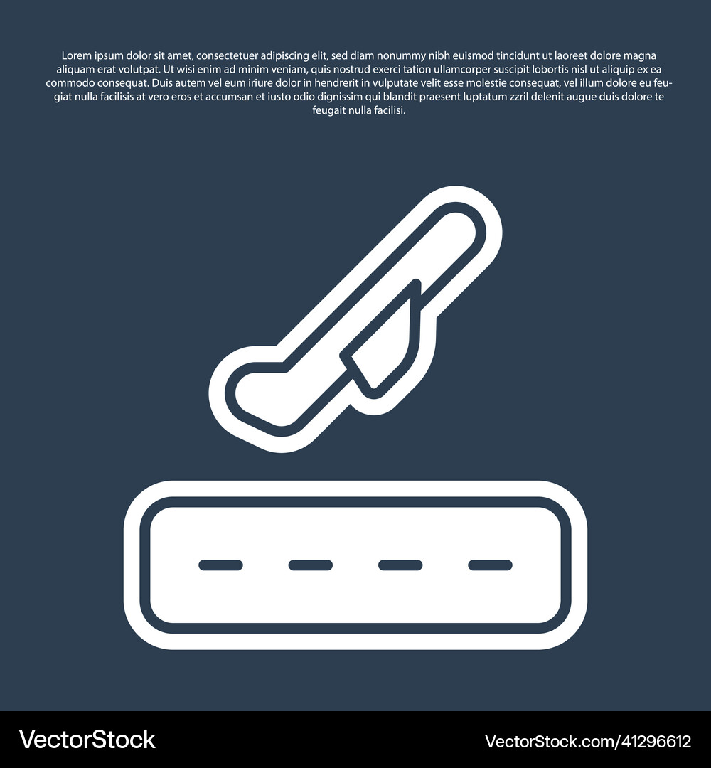 Blue line plane takeoff icon isolated on Vector Image