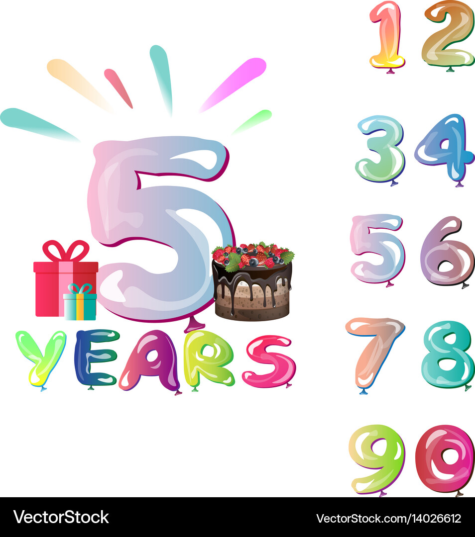 Celebration background set of numbers Royalty Free Vector